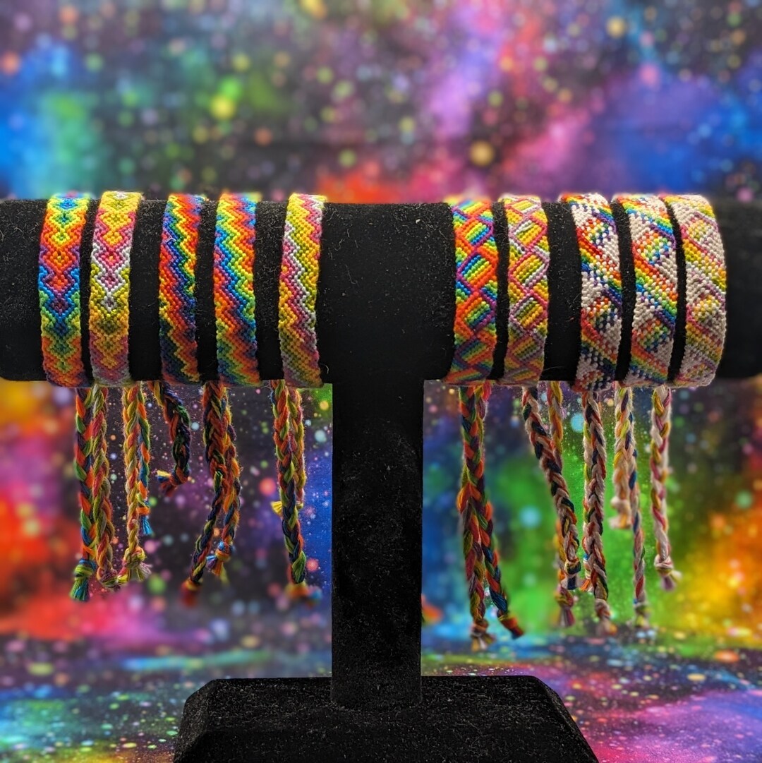 Handmade Rainbow Friendship Bracelets - Etsy