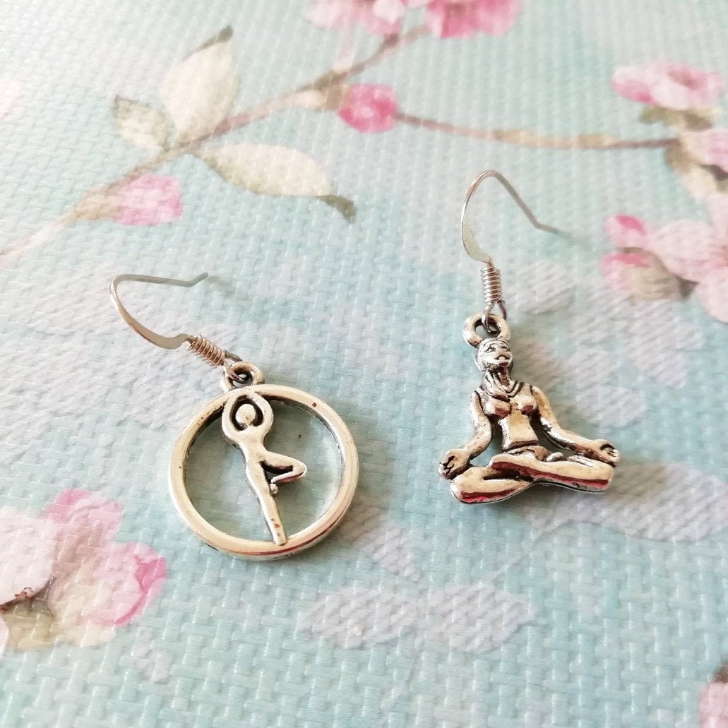 Yoga Earrings Meditation Earrings Yoga Lover T Yoga Etsy