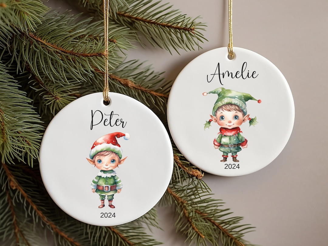 Personalized Elf Christmas Ornament 2024 | Custom Name Elf Decoration ...