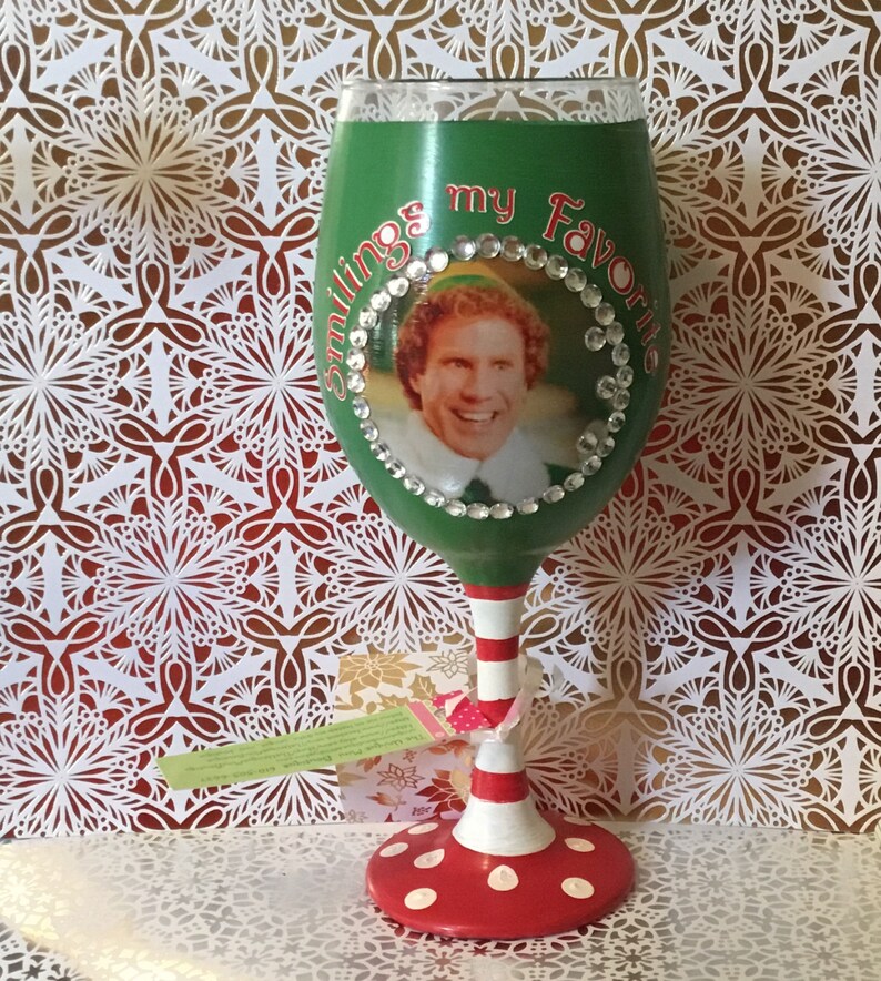 Elf Wine Glasswhite Elephant Gift Enjoy Your Favorite Wine - Etsy