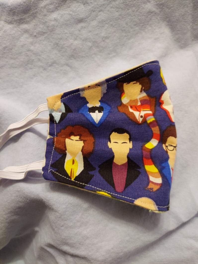 Doctor Who Face Mask 100% Cotton Handmade Mask - Etsy