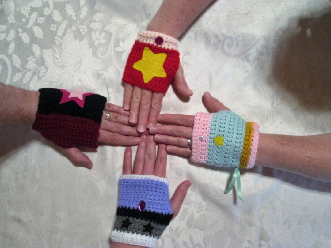 Steven Universe Crystal Gems Fingerless Gloves Mix and Match Set of 4 ...