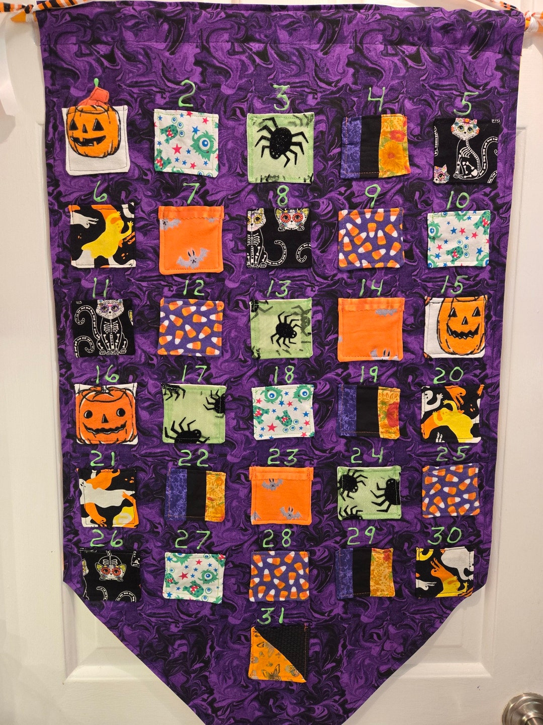 Halloween Countdown Calendar REUSABLE Fabric Halloween Décor - Etsy
