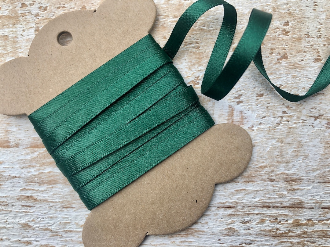 Berisfords Forest Green Satin Ribbon, 3mm 7mm 15mm Wedding Favour, Gift ...