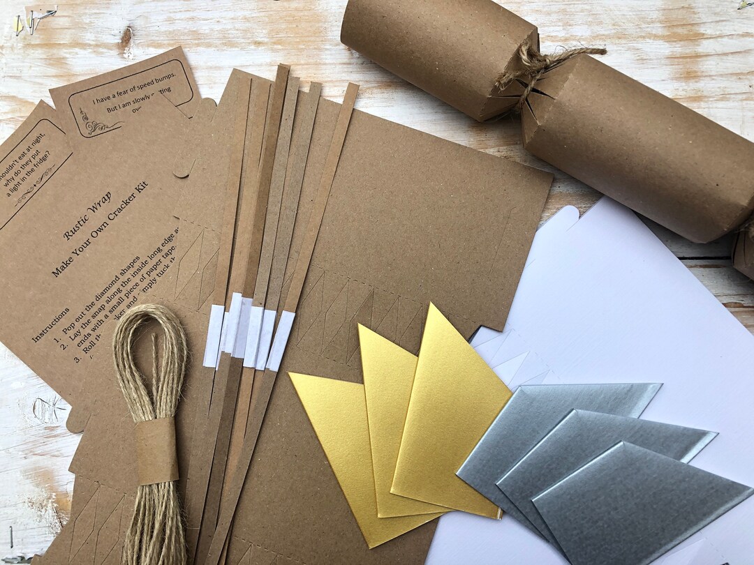 DIY Cracker Kit X 6 , White or Kraft Plastic Free Christmas Crackers ...