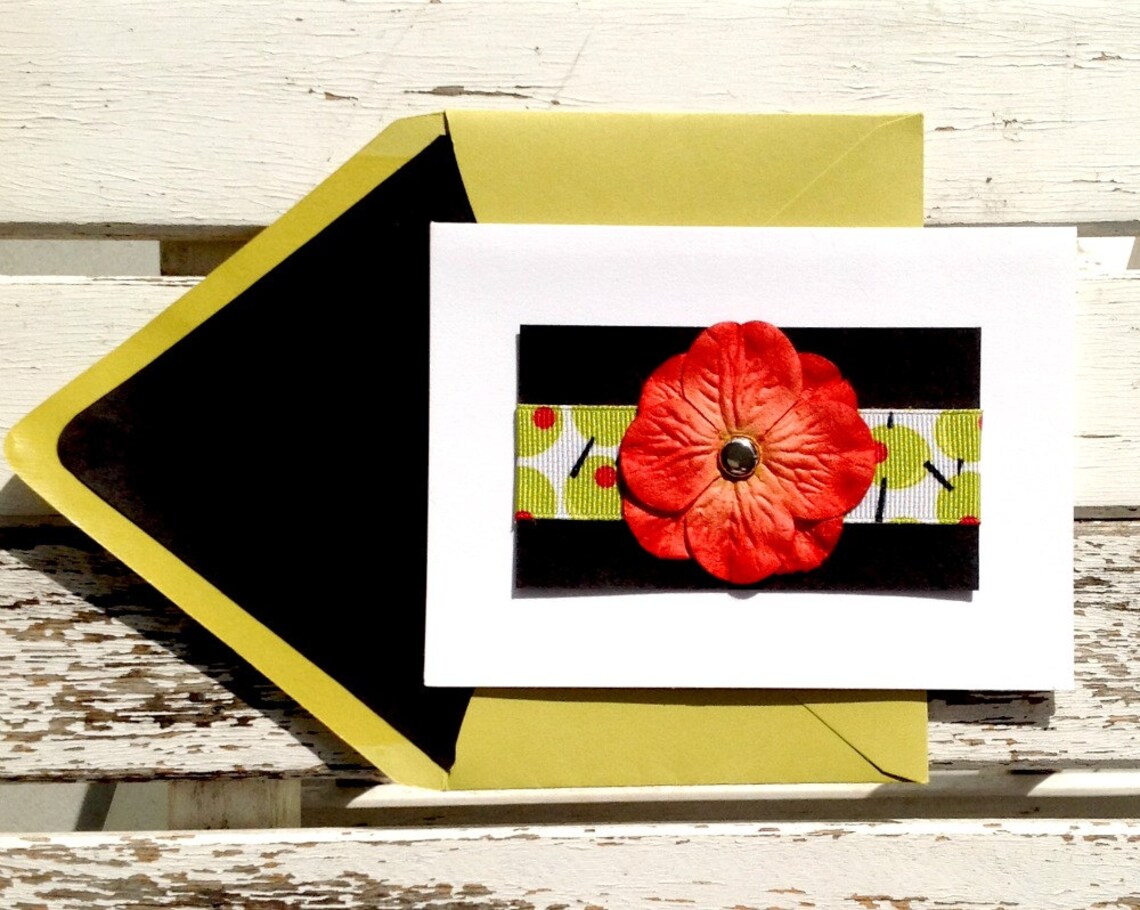 Olive Printed Grosgrain Ribbon Preppy Inspired Colorful Handmade Note ...