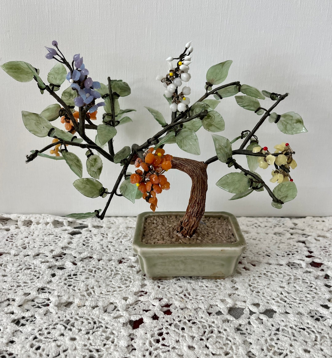 Vintage Peking Glass Bonsai Tree - Etsy