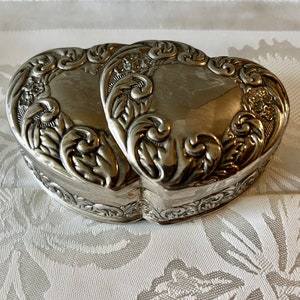 Vintage the San Francisco Music Box Co. Heart Silverplate Jewelry and ...