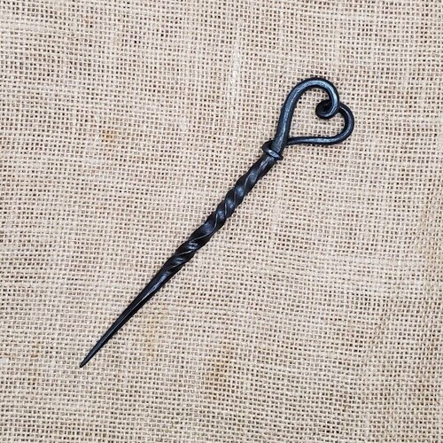 Set of Two Metal Heart Hair Sticks Hand Forged Hair Spikes - Etsy
