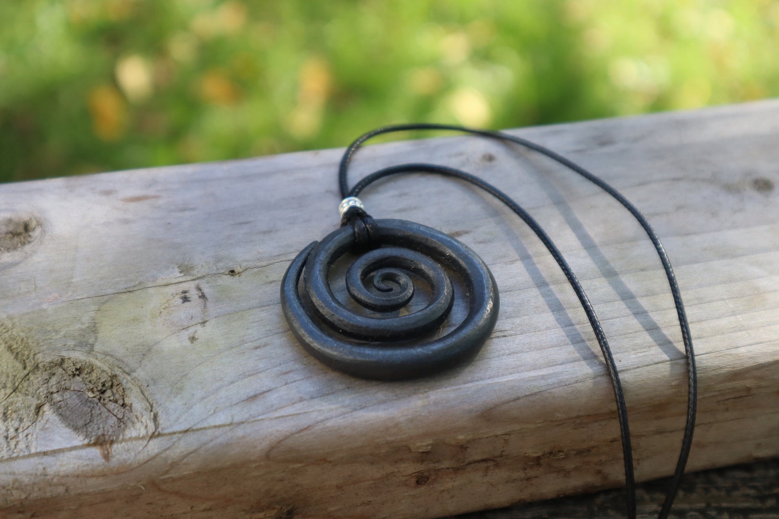 Hand Forged Spiral Pendant Necklace - Etsy