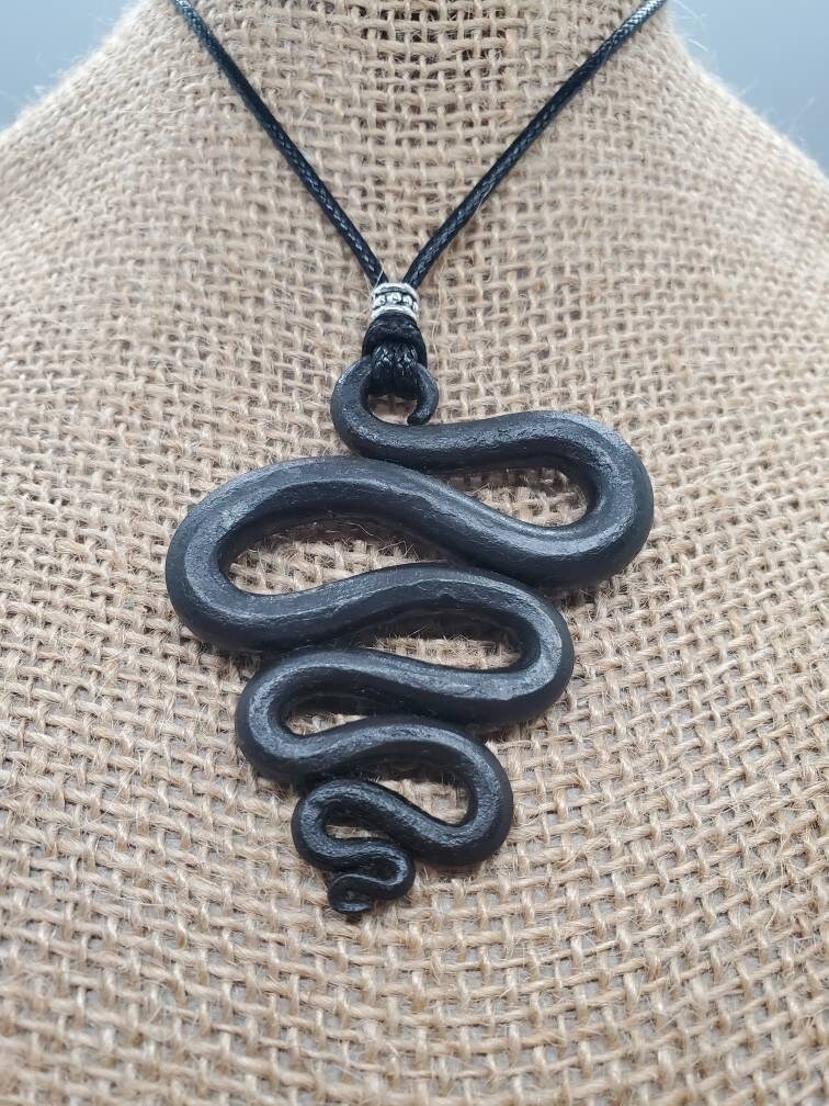 Iron Snake Necklace Serpent Pendant Serpent Necklace Snake | Etsy