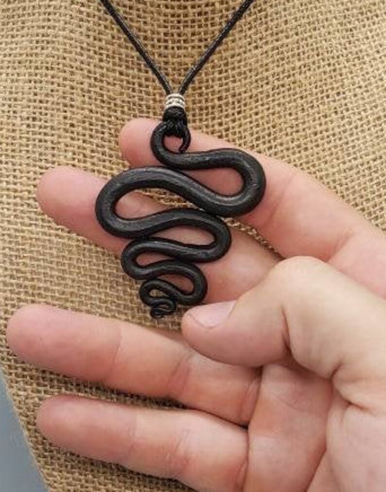 Iron Snake Necklace Serpent Pendant Serpent Necklace Snake - Etsy