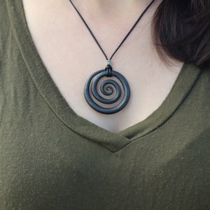 Hand Forged Spiral Pendant Necklace - Etsy