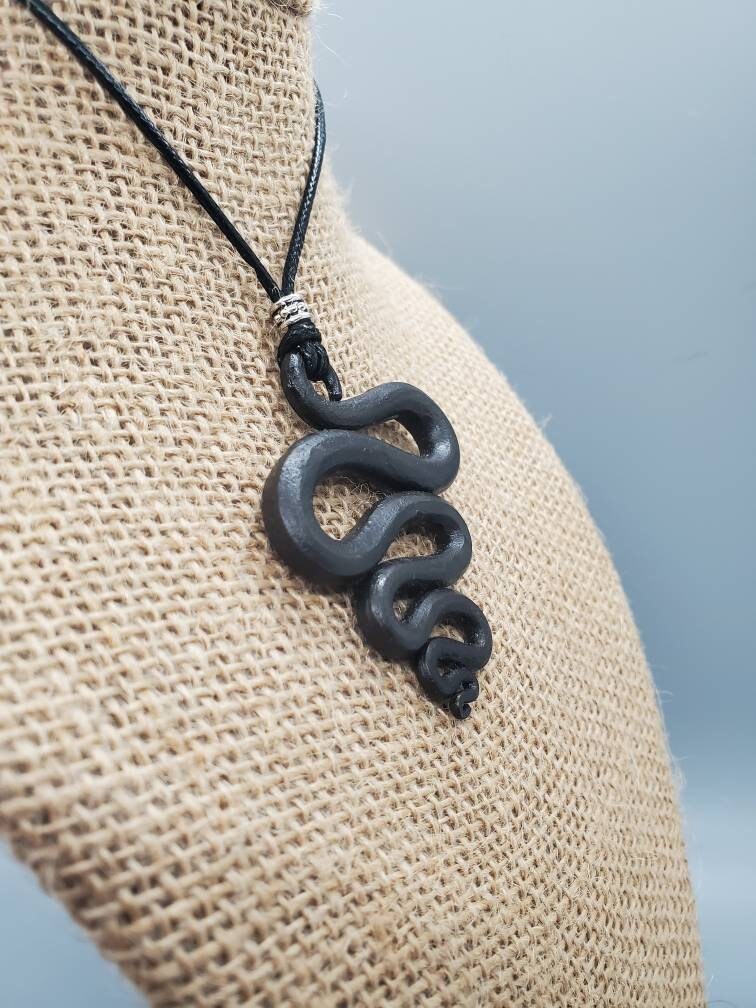 Iron Snake Necklace Serpent Pendant Serpent Necklace Snake | Etsy