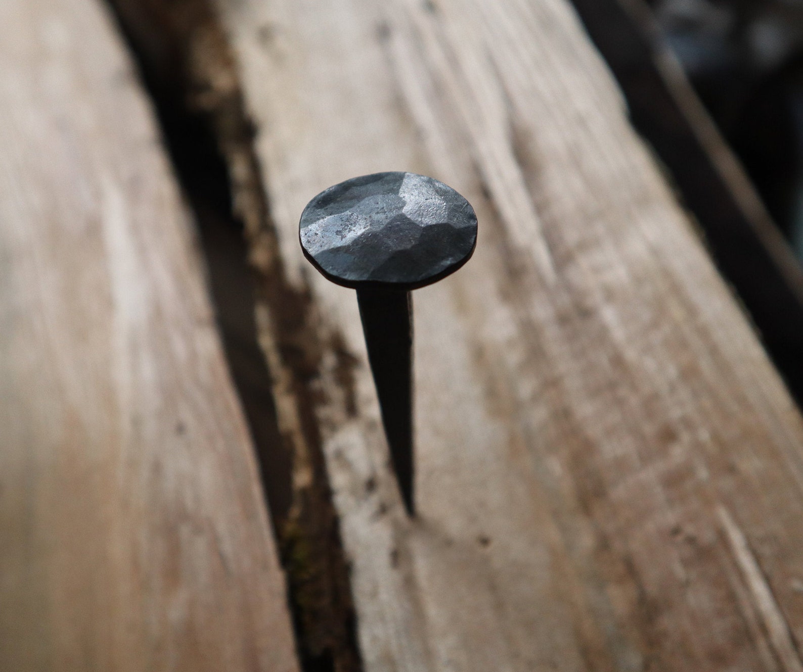 Large Blacksmith Forged Iron Nail - Etsy