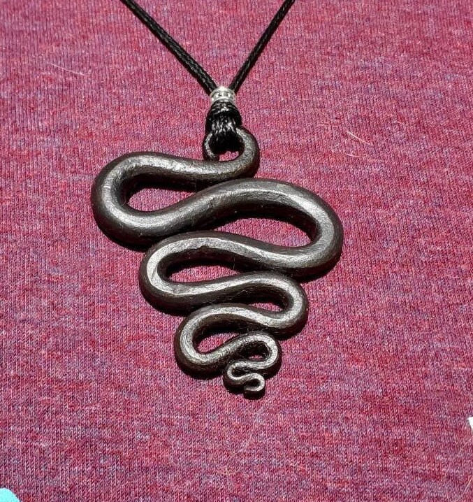 Iron Snake Necklace Serpent Pendant Serpent Necklace Snake | Etsy