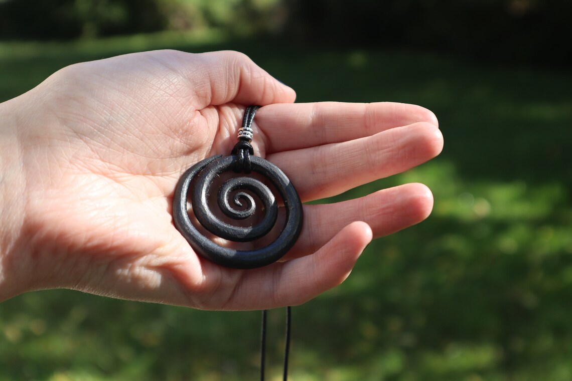 Hand Forged Spiral Pendant Necklace - Etsy