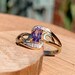 Gold Amethyst Ring Crossover Style With Diamond Accents 9K - Etsy