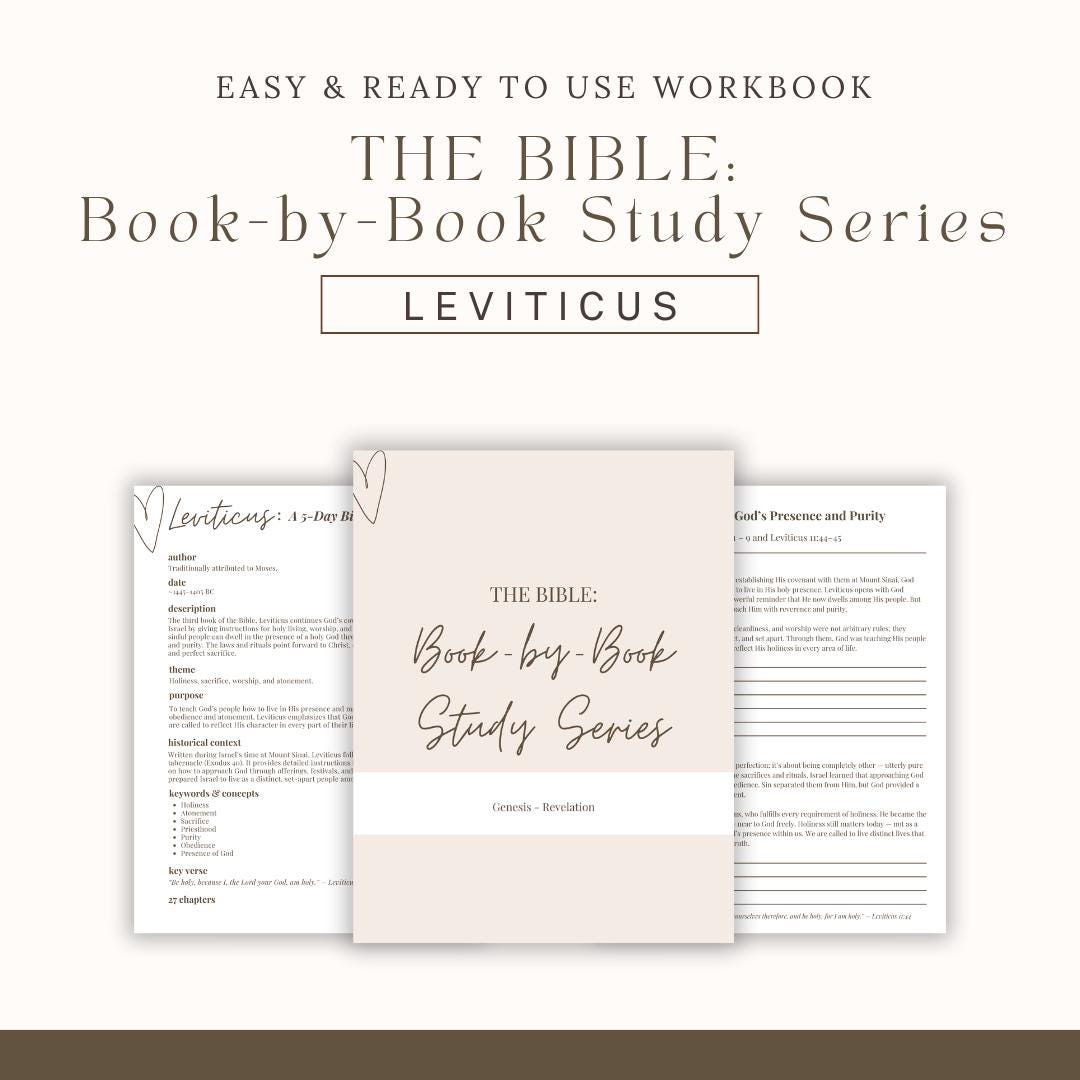 Leviticus 5-day Bible Study Workbook | Printable Christian Journal ...