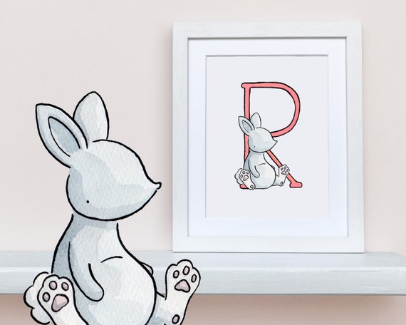 R is for Rabbit Alphabet Nursery Art 8x10 Mounted | Etsy UK