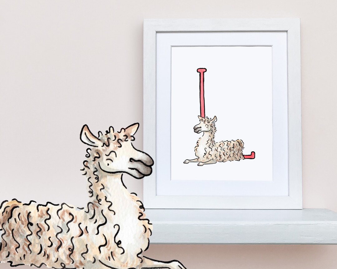 L is for Llama. Animal Alphabet Illustration for Children's Room ...