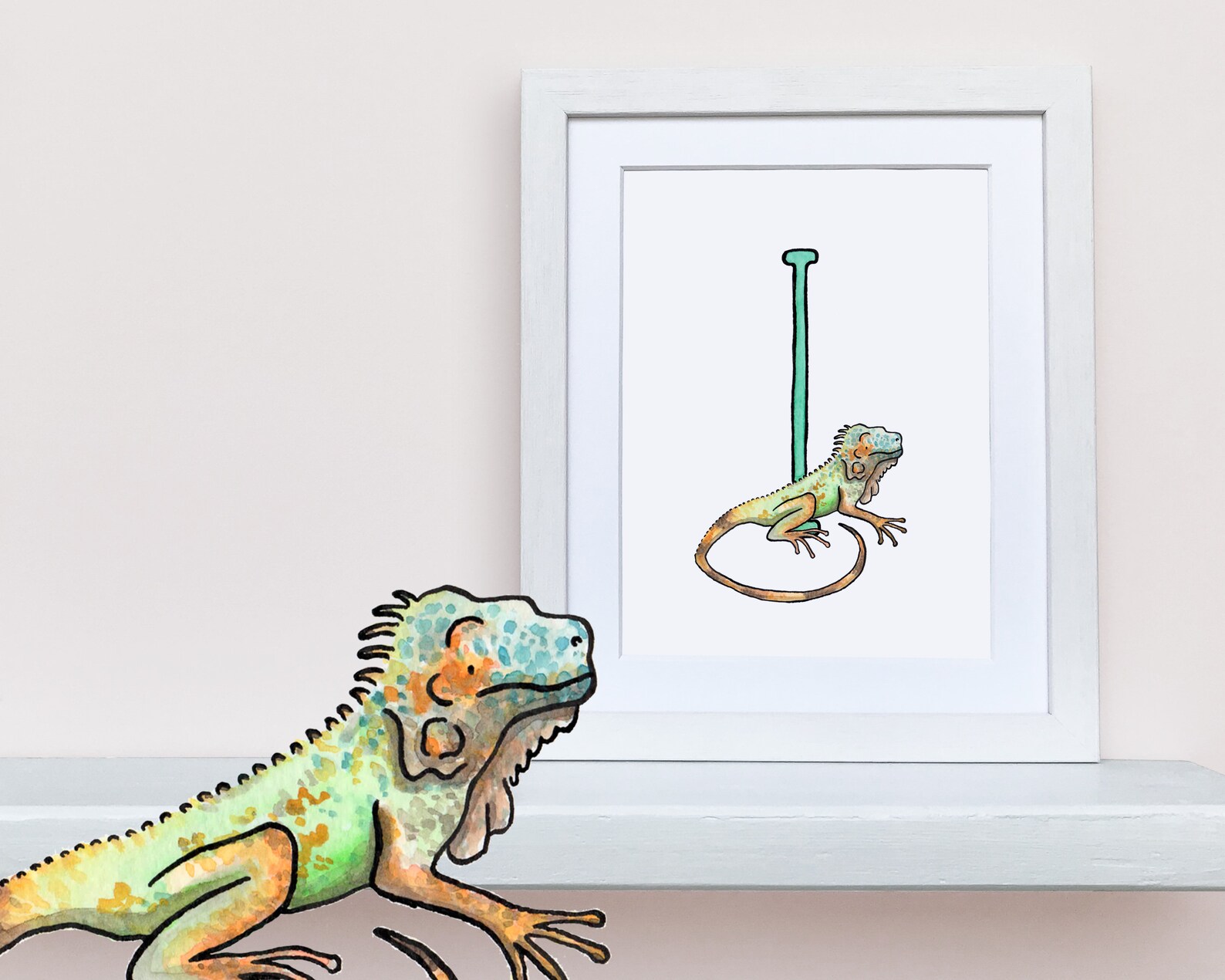 I is for Iguana. Alphabet Illustration 8x10 - Etsy UK