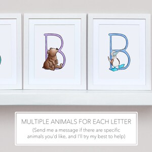 Custom Animal Alphabet Name Set of Nursery Art Prints, Individually ...
