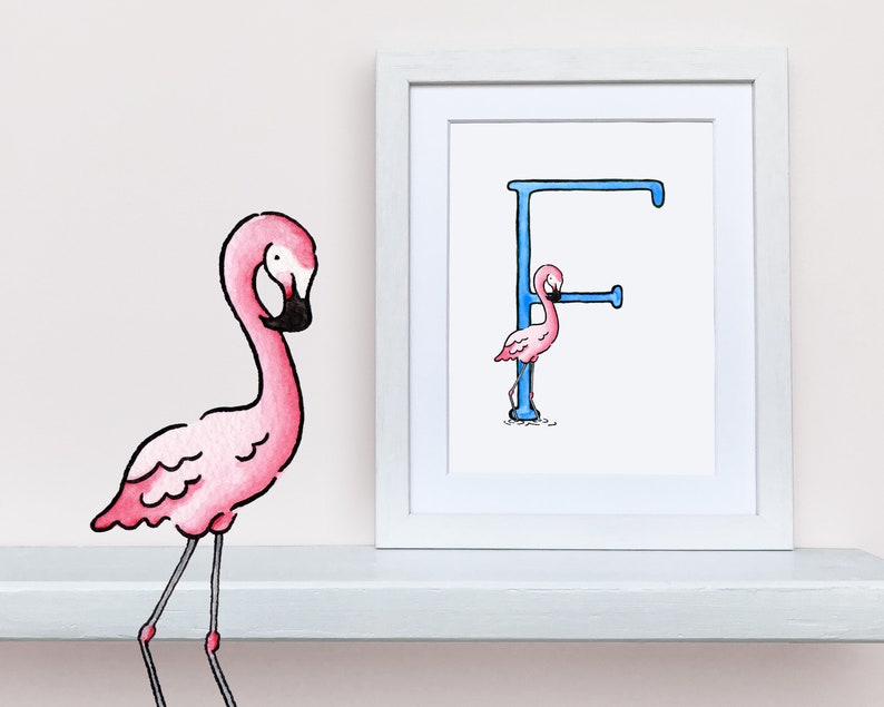 Buy Animal Alphabet F is for Flamingo. Baby Animal Illustration Online ...