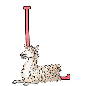 L is for Llama. Animal Alphabet Illustration for Children's Room ...
