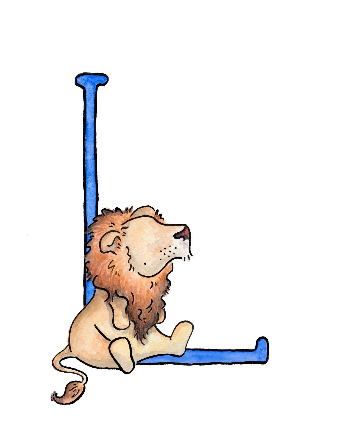 Letter L Animal Alphabet Nursery Art. L is for Lion. - Etsy UK