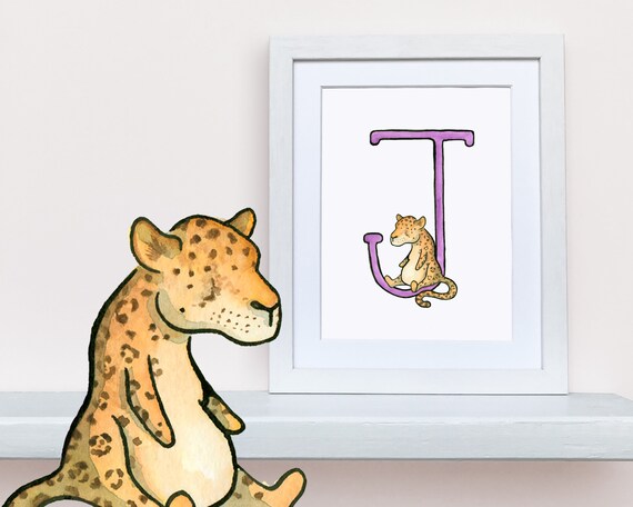 J is for Jaguar. Animal Alphabet Art. 8x10 Mounted | Etsy