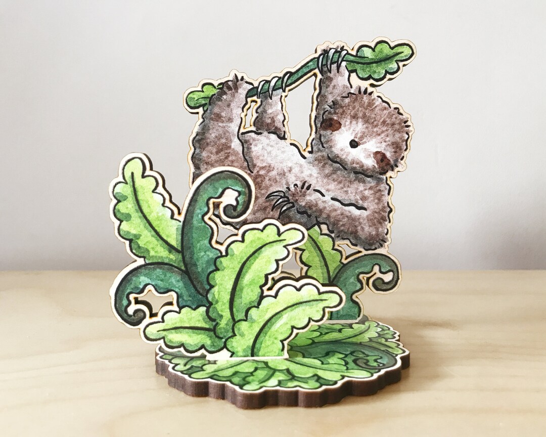 Sloth Shelfie Friend | Nursery Shelf Decor | Desk Companion | Wooden ...
