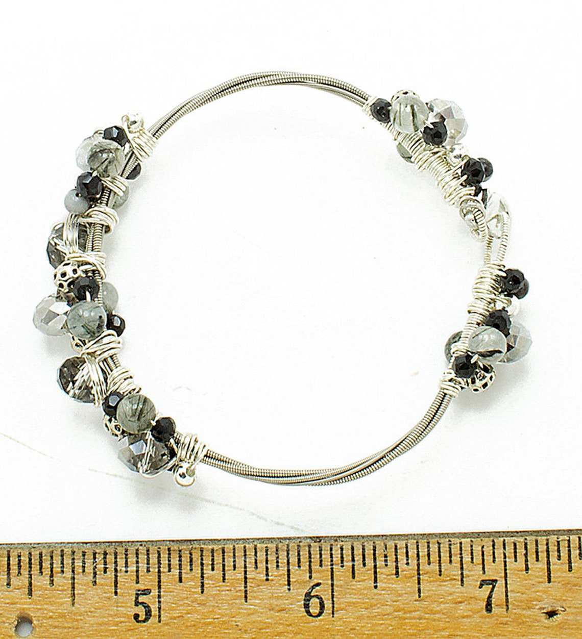 Guitar String Bracelet in Silver and Black, Guitar Wire Bracelet ...