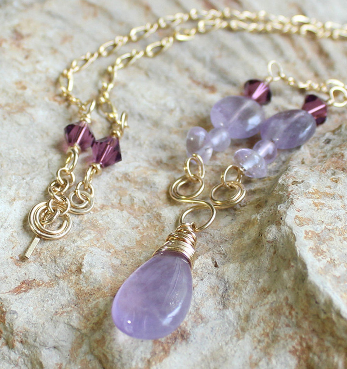 Collier améthyste collier pendentif Amethyst Drop collier - Etsy Canada