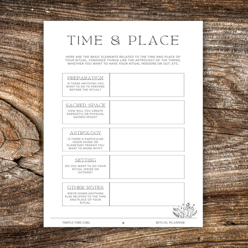 Ritual Planner, Printable & Digital Download, Magical Ritual Planner - Etsy