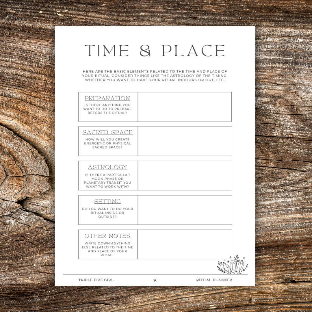 Ritual Planner, Printable & Digital Download, Magical Ritual Planner - Etsy
