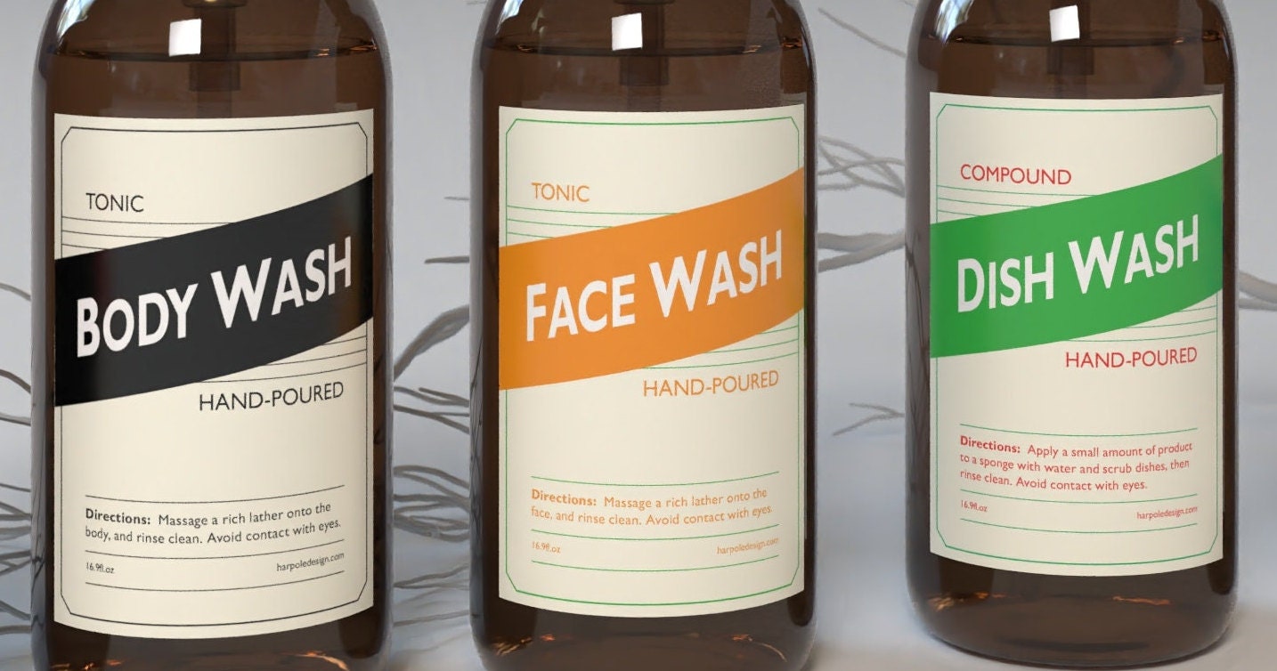 Soap Bottle Labels -Shampoo Conditioner Labels / Hand Soap Wash Label ...