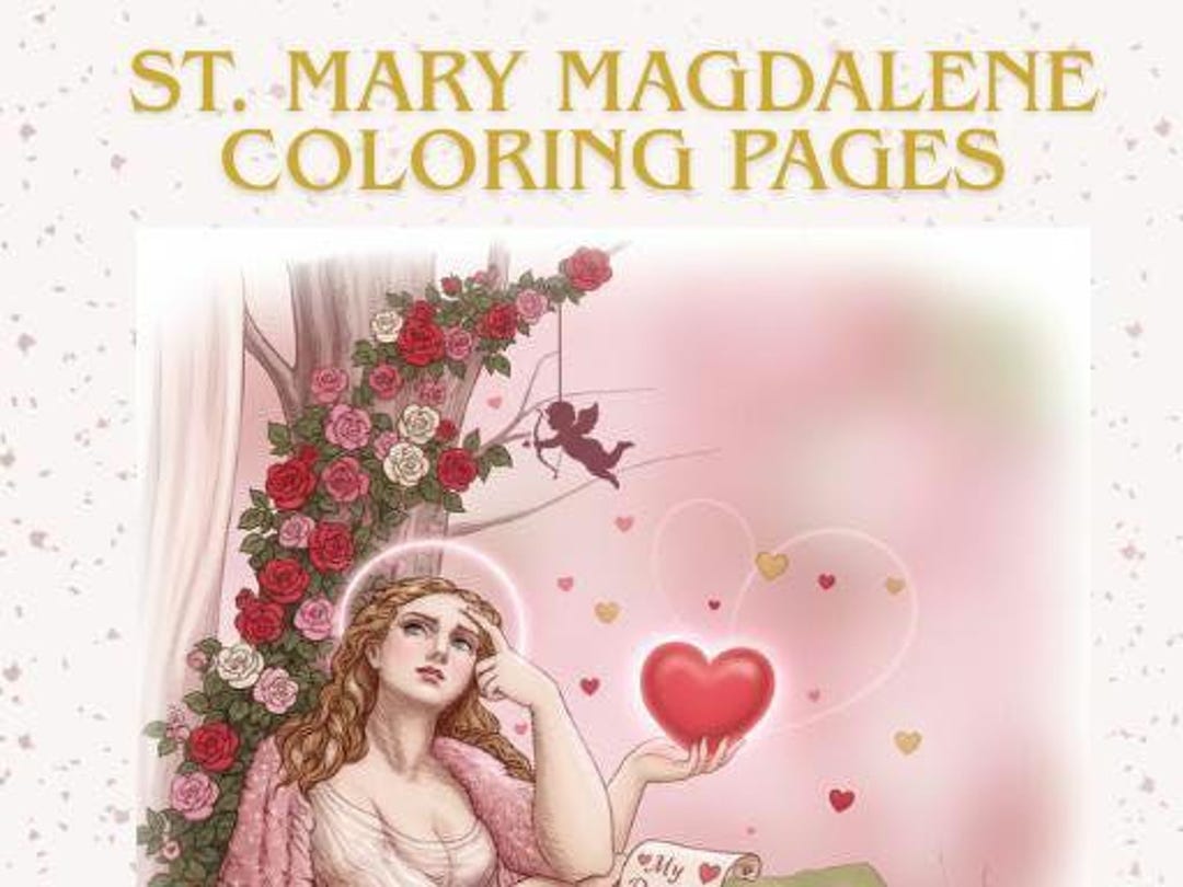 Mary Magdalene Coloring Pages Bundle – 5 PNG Printable Pages – Sacred ...
