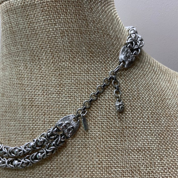 Signed Monet Byzantine chain double strand silver ton… - Gem