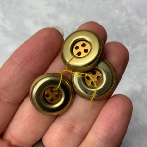 Satin and Gold Colored Metal and Plastic Buttons - Etsy