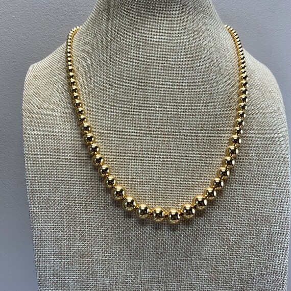 Signed Napier graduated gold plated metal bead neckla… - Gem