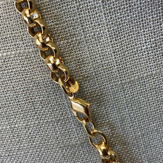Chunky Monet rolo chain necklace in gold tone metal - Gem