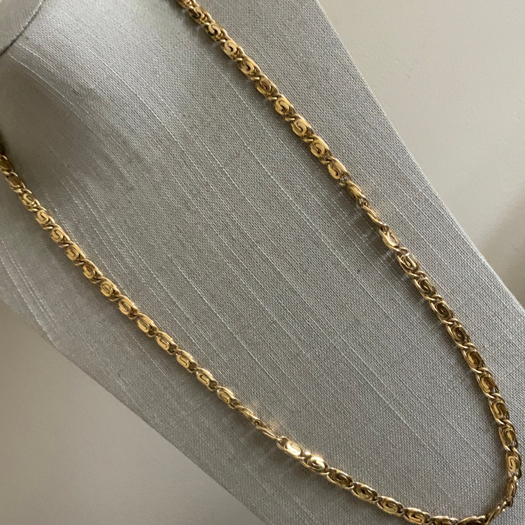 Heavy Gold Plate Swirl Link Chain Scroll Chain Necklace With Magnetic ...