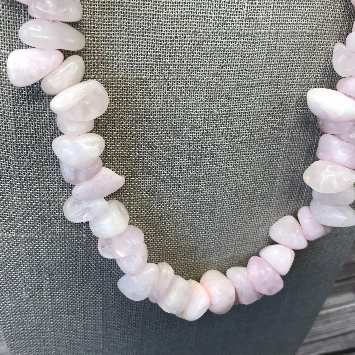Pale Pink Stone Beaded Necklace Dyed Pink Quartz - Etsy