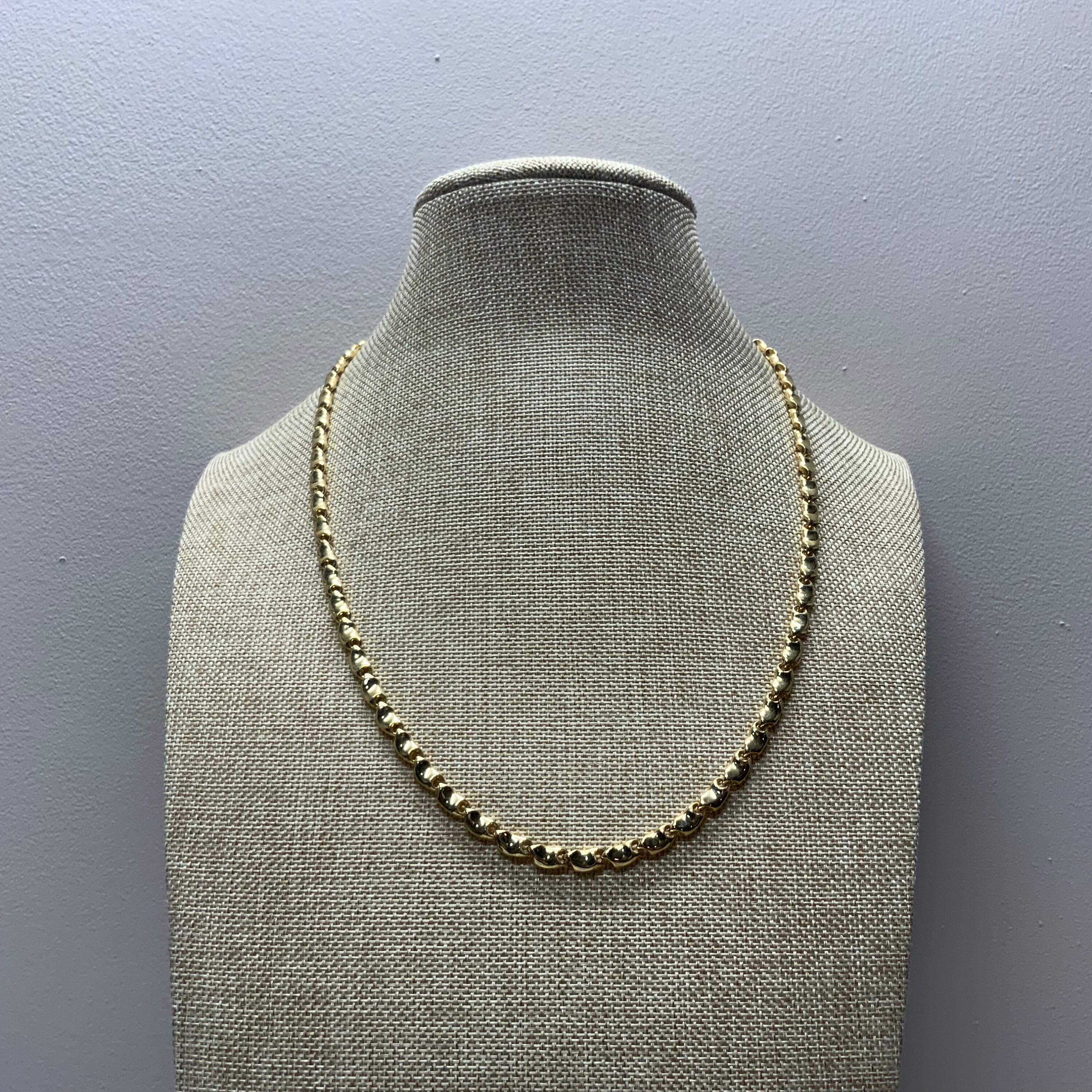 Vintage gold tone nugget link chain necklace Etsy