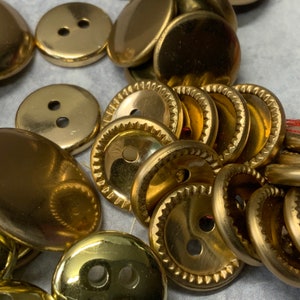 Satin and Gold Colored Metal and Plastic Buttons - Etsy