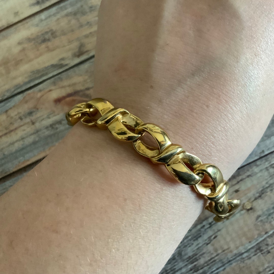 Napier Figure Eight Infinity Link Chain Bracelet in Gold Tone Metal - Etsy