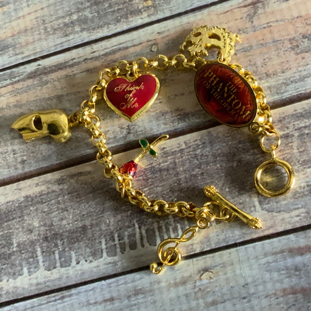 Phantom of the Opera Bracelet Gold-plate 1986 TM Rag Ltd. Signed - Etsy