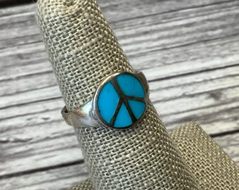 Turquoise Peace Ring - Etsy
