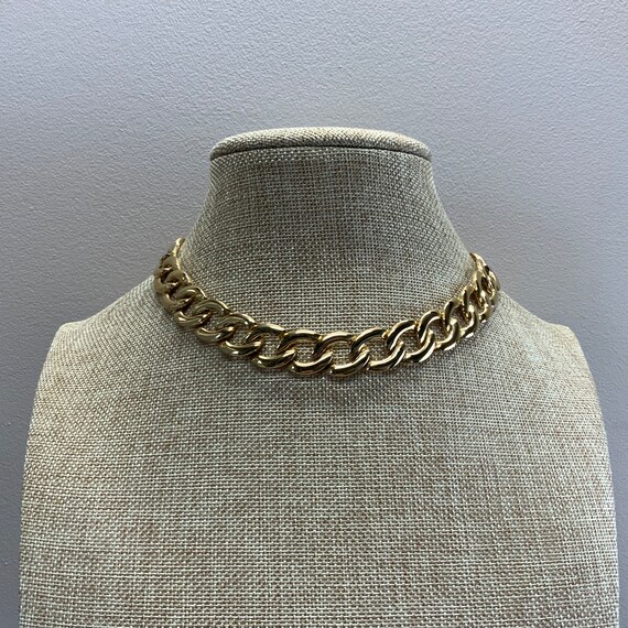 Signed Napier Flat Curb Chain Gold Plated 18" Neckla… - Gem
